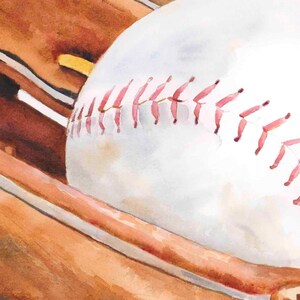 Baseball Mitt Art Print for Boys Room, Teen Toddler Wall Art, Sports ...