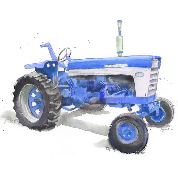 Blue Tractor - Etsy
