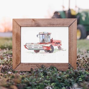 Swather Print, Tractor Wall Art for Toddler Boys Room, Combine Painting ...