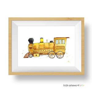Yellow Steam Engine Train Print Transportation Nursery Wall - Etsy