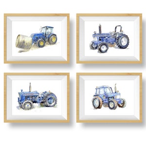 Navy Blue Tractor Print #10 for Baby and Toddler Boys Bedroom, Farm ...