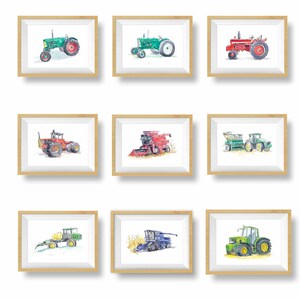 Green Tractor Print, Tractor Wall Decor, Farm Nursery Art, Baby ...