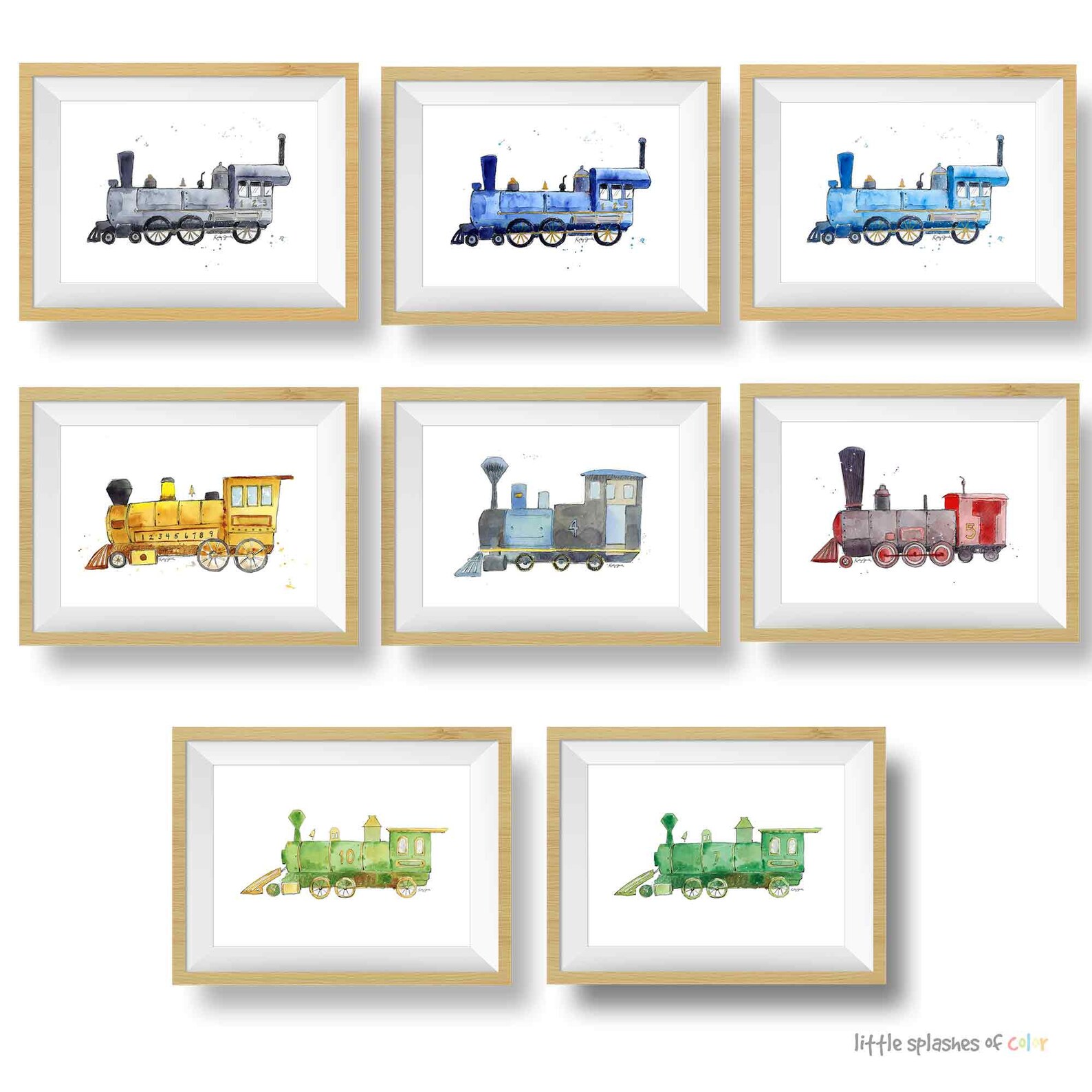 Navy Blue Train Print Boys Train Nursery Print Blue Steam - Etsy