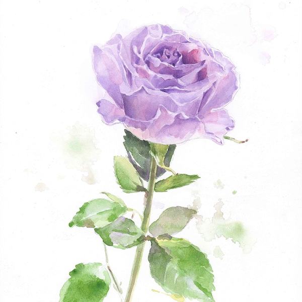 Purple Rose Painting - Etsy