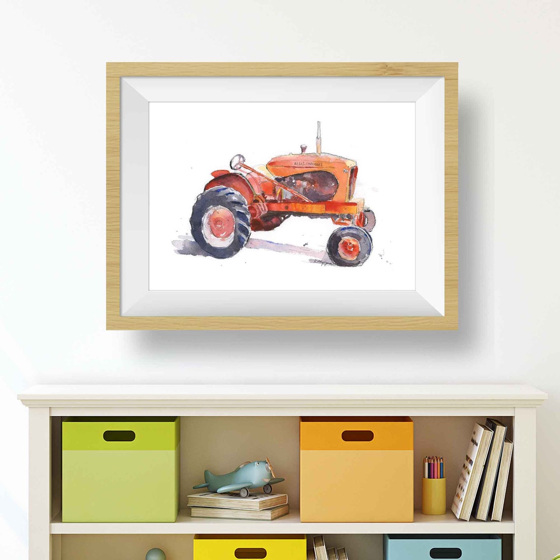 Red Tractor Print 2 Tractor Wall Art for Boys Bedroom Farm - Etsy.de
