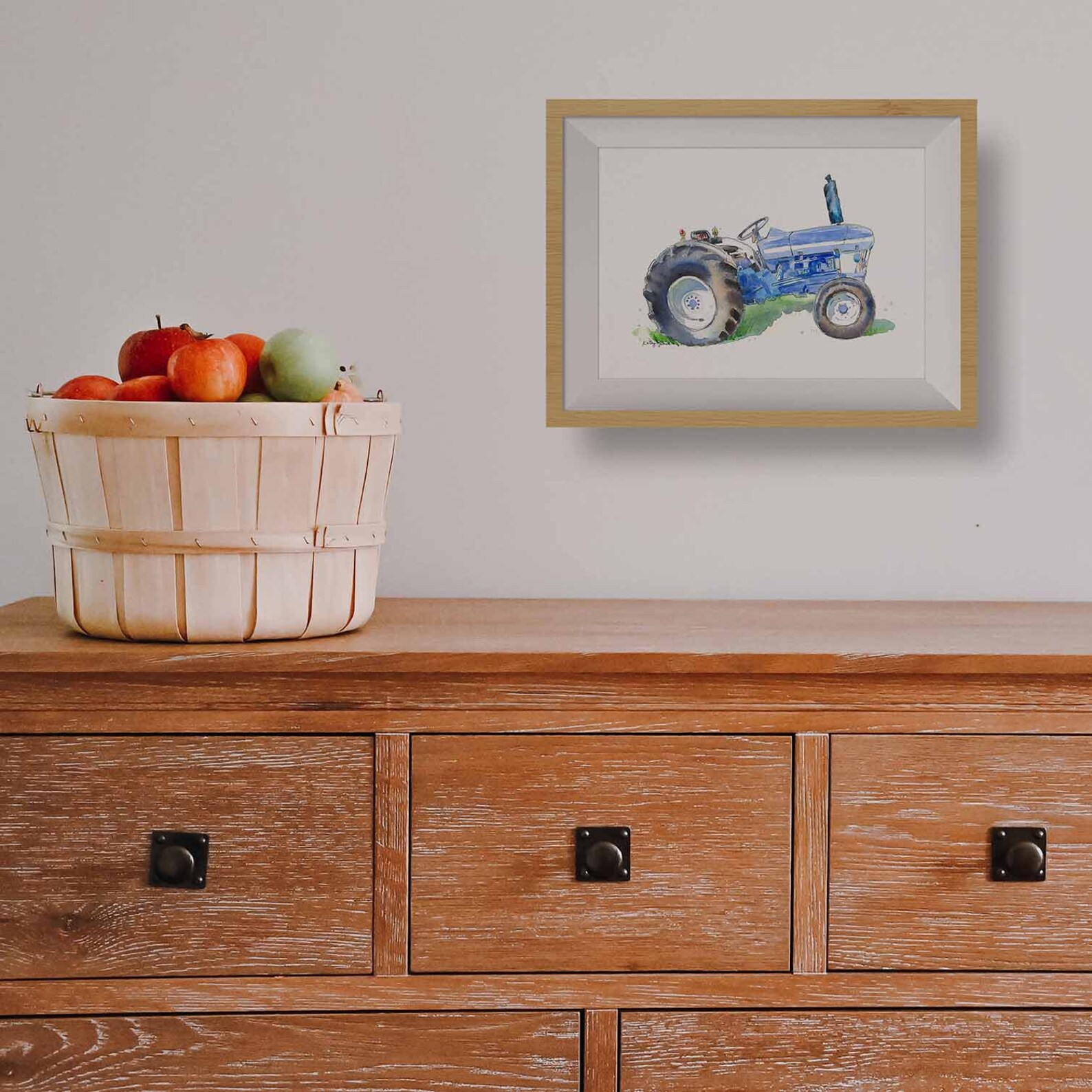 Blue Tractor Print Wall Art, Tractor Wall Decor, Nursery Wall Art for ...