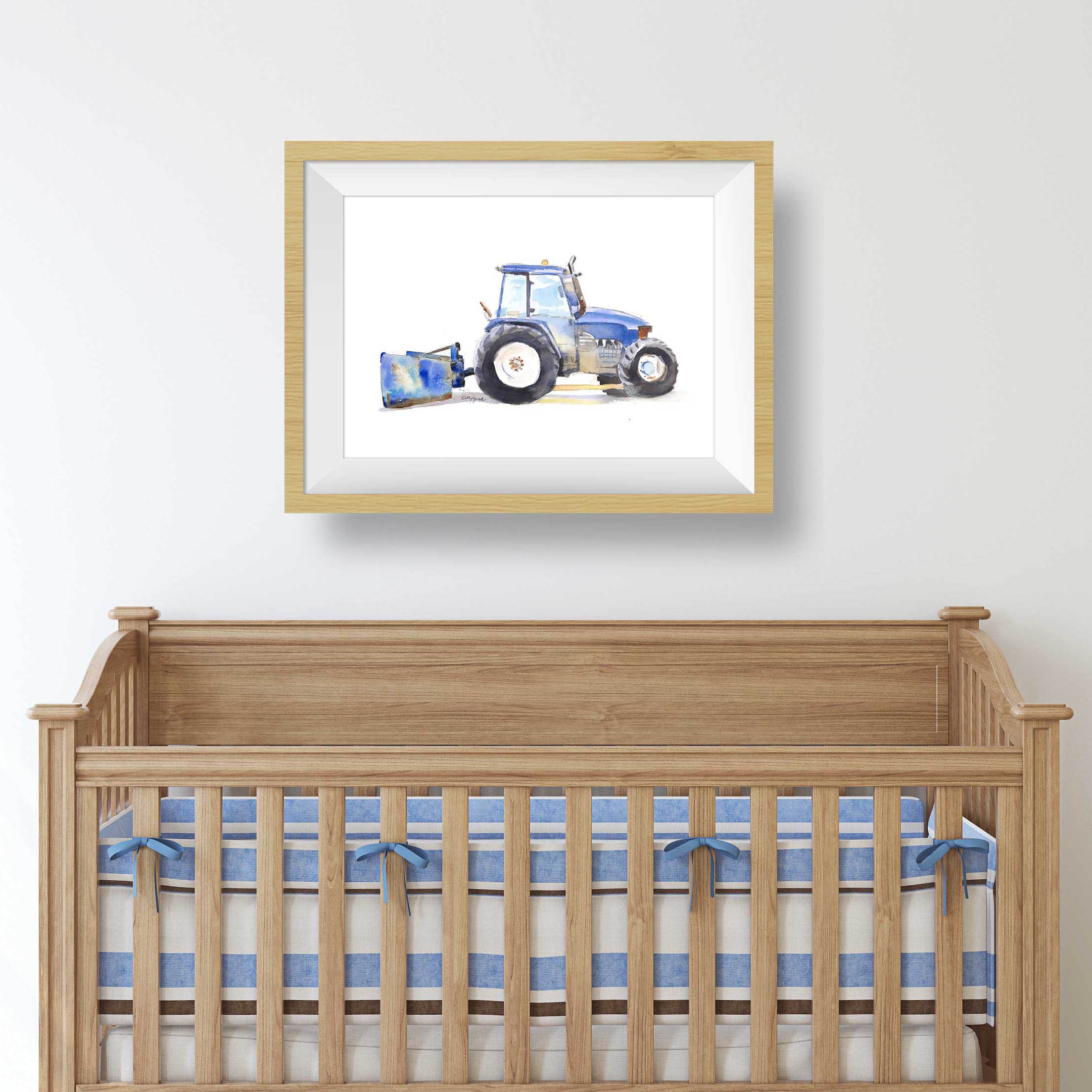 Blue Tractor Print for Toddler Boys Room Tractor Nursery | Etsy