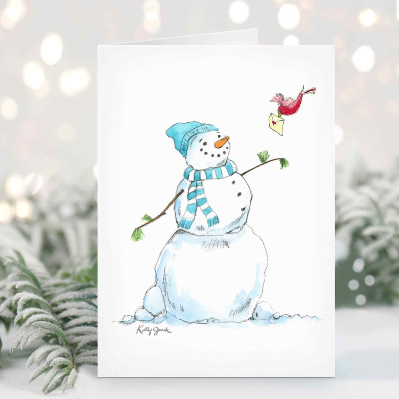 Snowman Card - Etsy