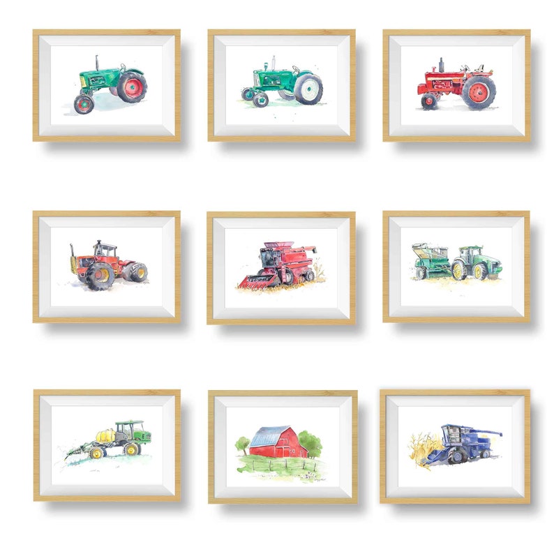 Yellow Tractor Print Tractor Wall Art Farm Nursery Decor - Etsy