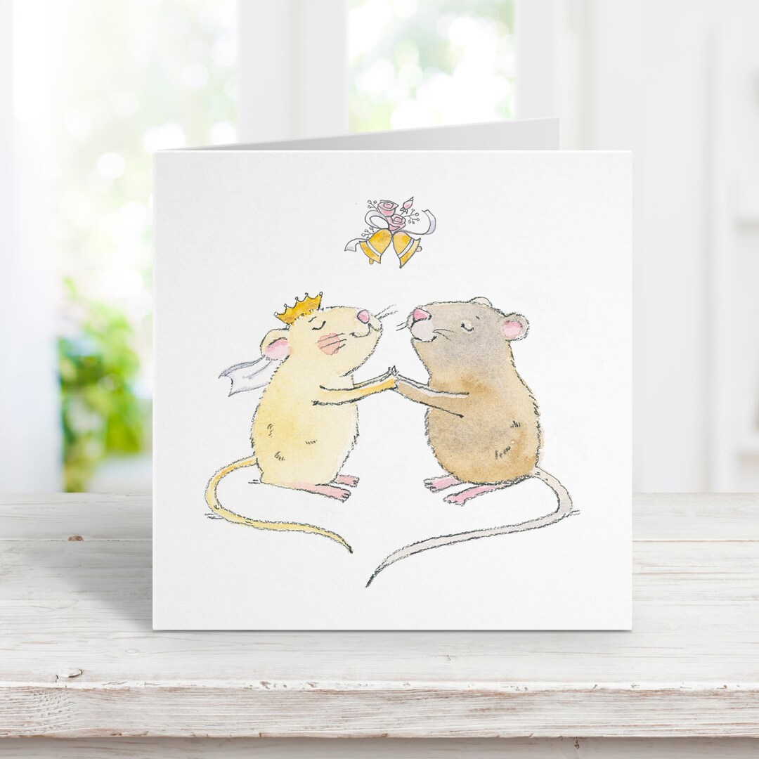 Cute Mice Card for Wedding, Engagement Congratulations, Anniversary, I ...