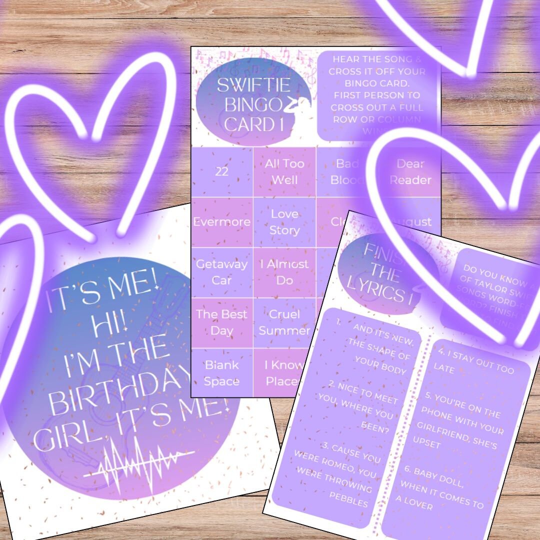 Taylor Swift Party Games Taylor Swift Bingo Swiftie Party Games Party ...