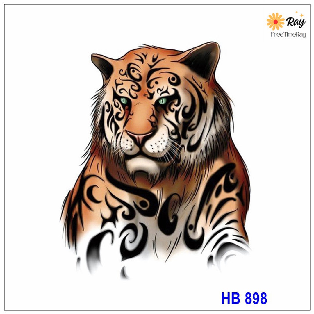 Large Tiger Colorful Carnivore Body Tattoos Cat Species Mammal Animals ...
