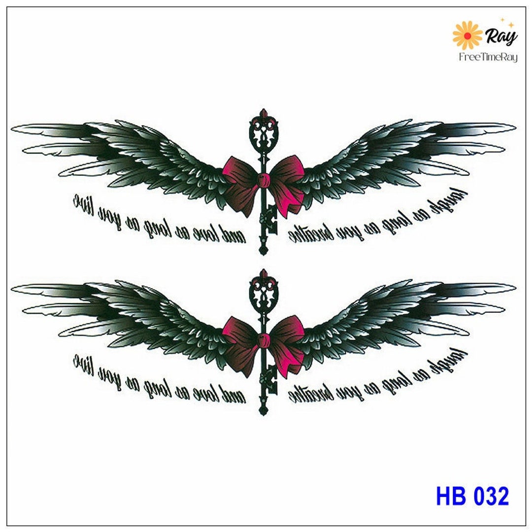 Wings Staff Body Waist Arm Neck Temporary Art Tattoos Thbseries - Etsy