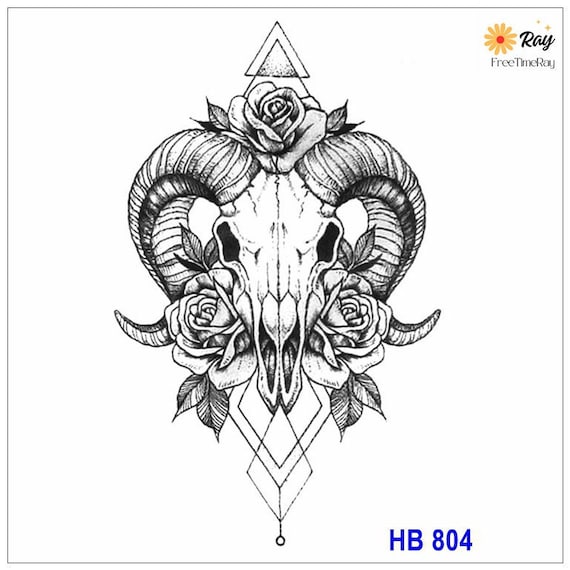 Ram skull chest tattoo - Bronctattooaus.com