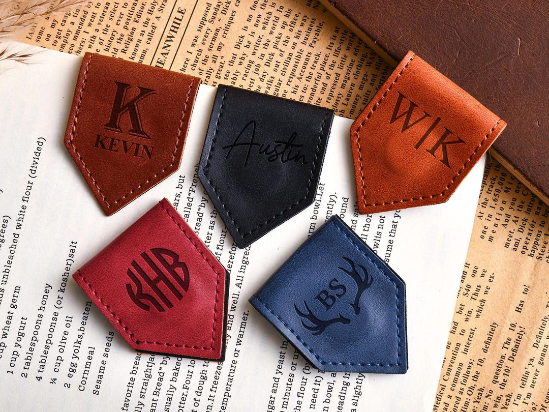 Leather Magnetic Bookmark,personalized Leather Bookmark,handmade Reader ...