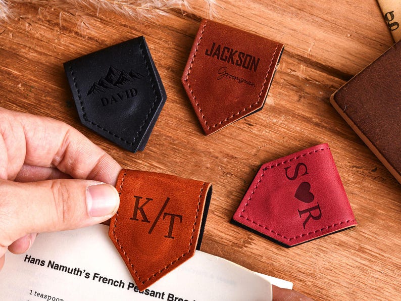 Leather Magnetic Bookmark,personalized Leather Bookmark,handmade Reader ...