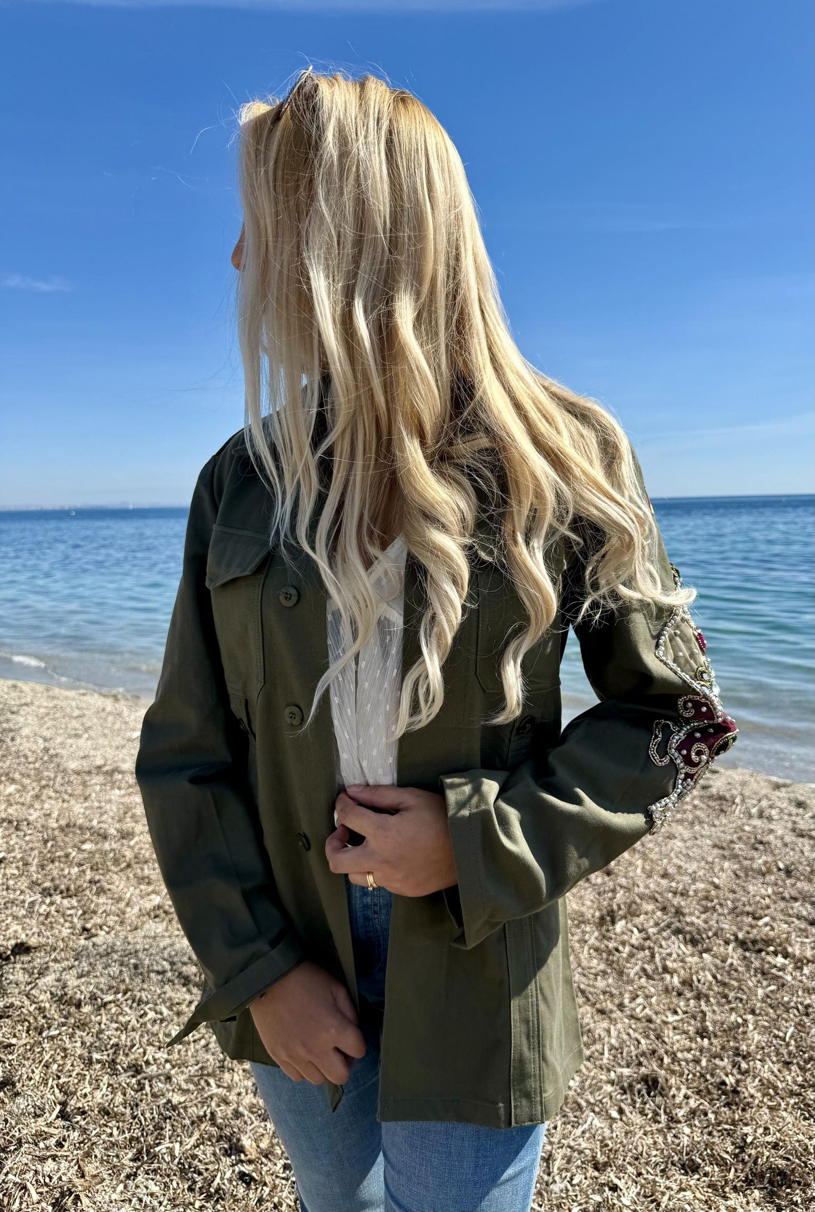 Boho Jacket, Army Vintage Jacket, Camo Vintage Jacket, Embroidered ...