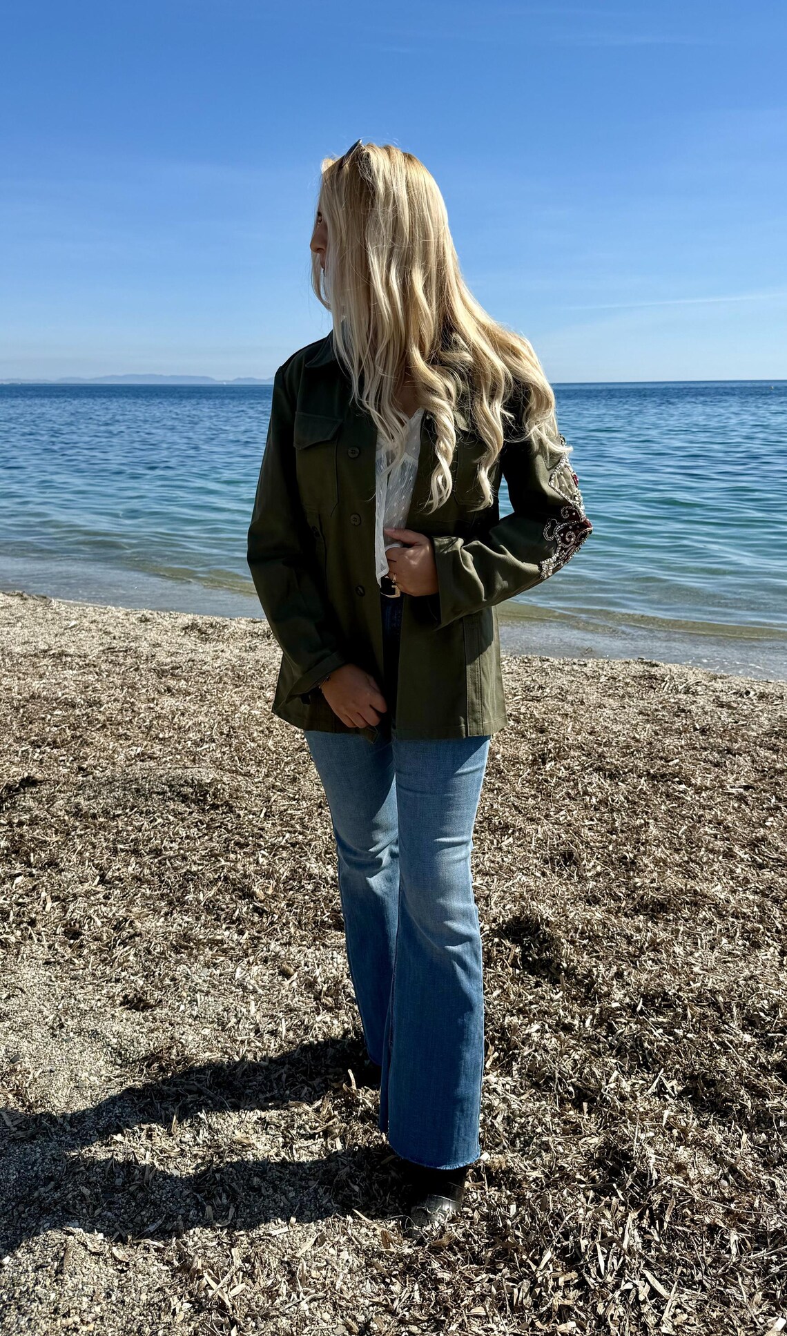 Boho Jacket, Army Vintage Jacket, Camo Vintage Jacket, Embroidered ...