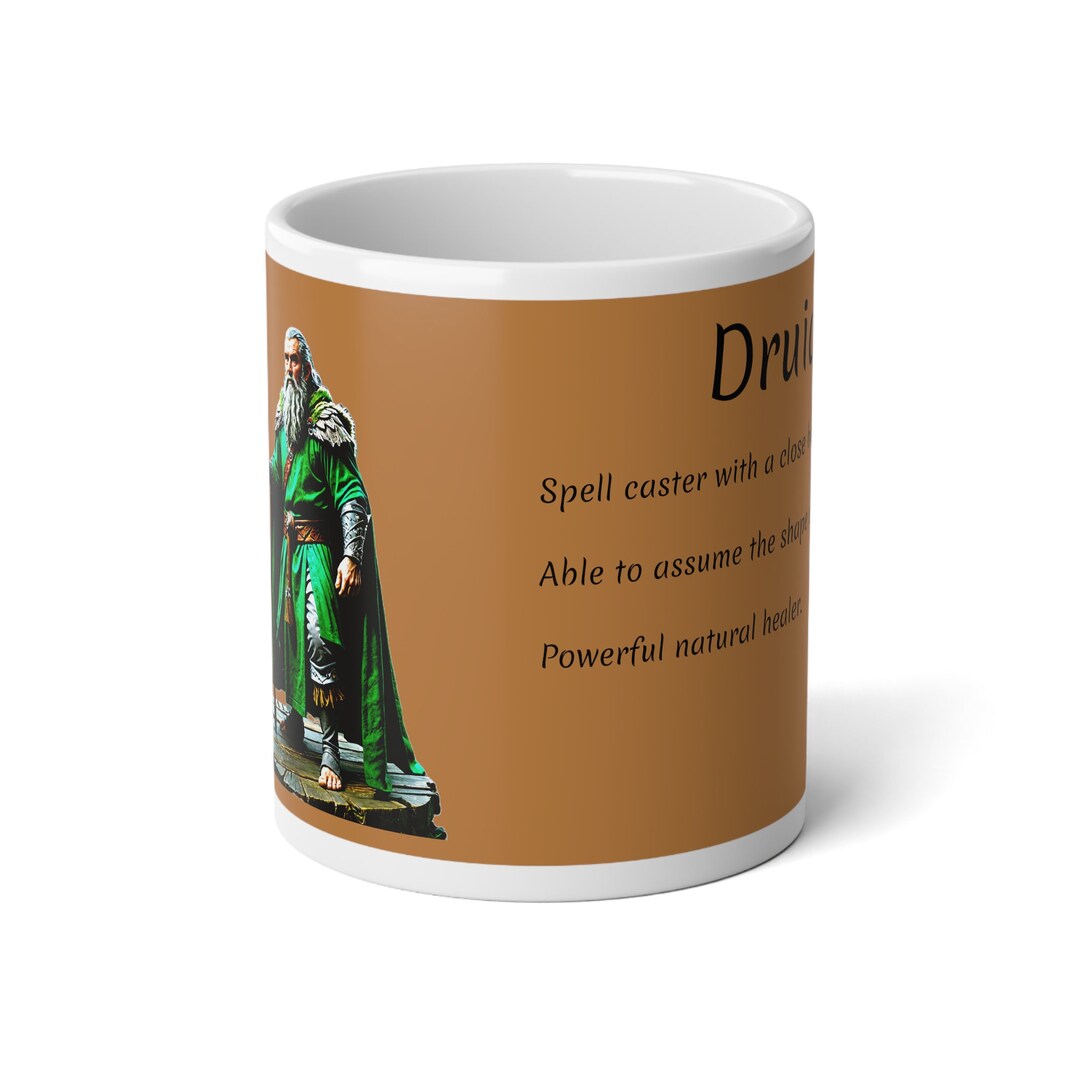 D&D Dungeons and Dragons Jumbo Mug, Male Druid Character - Etsy