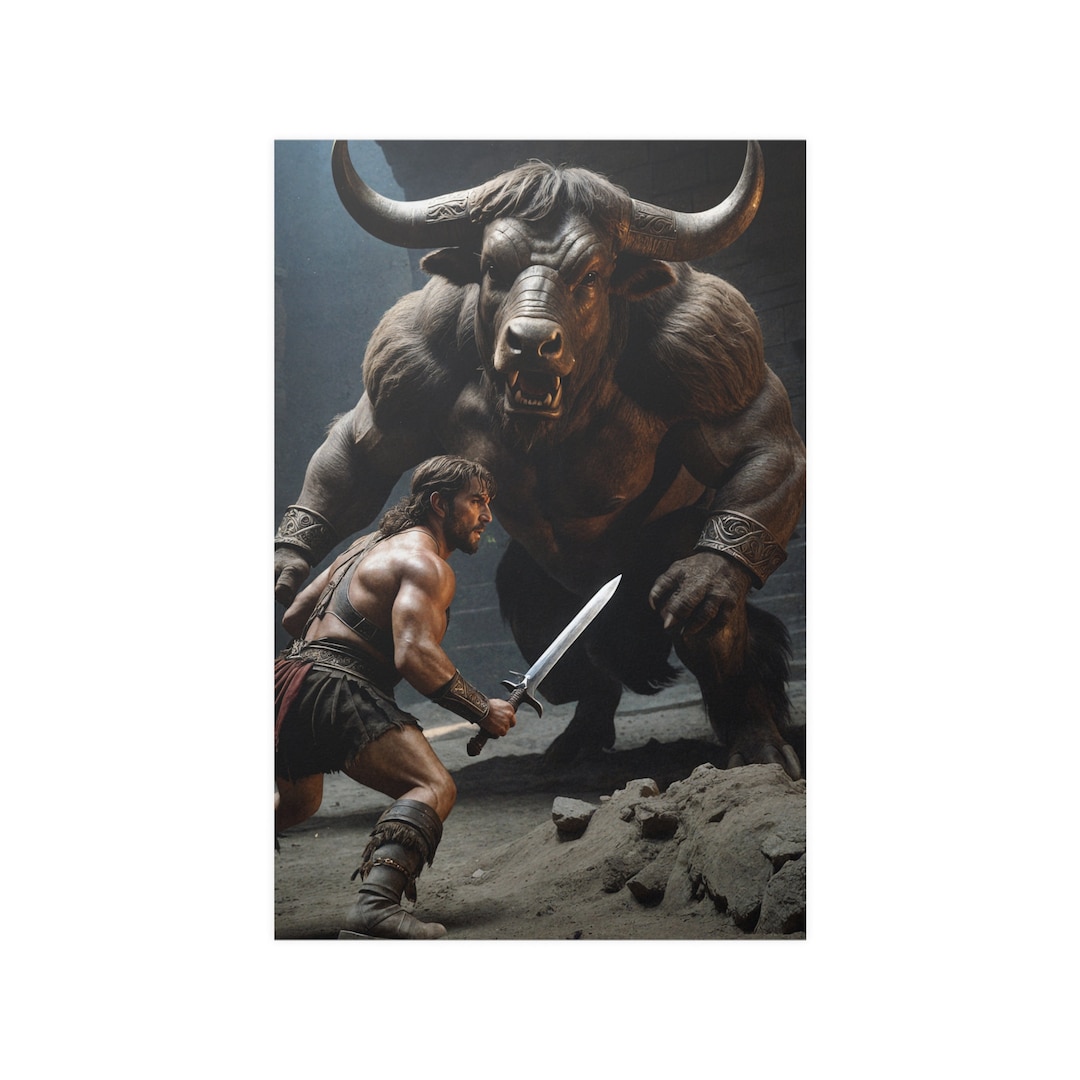 D&D Dungeons and Dragons Minotaur Poster, Fantasy Wall Art 01 - Etsy