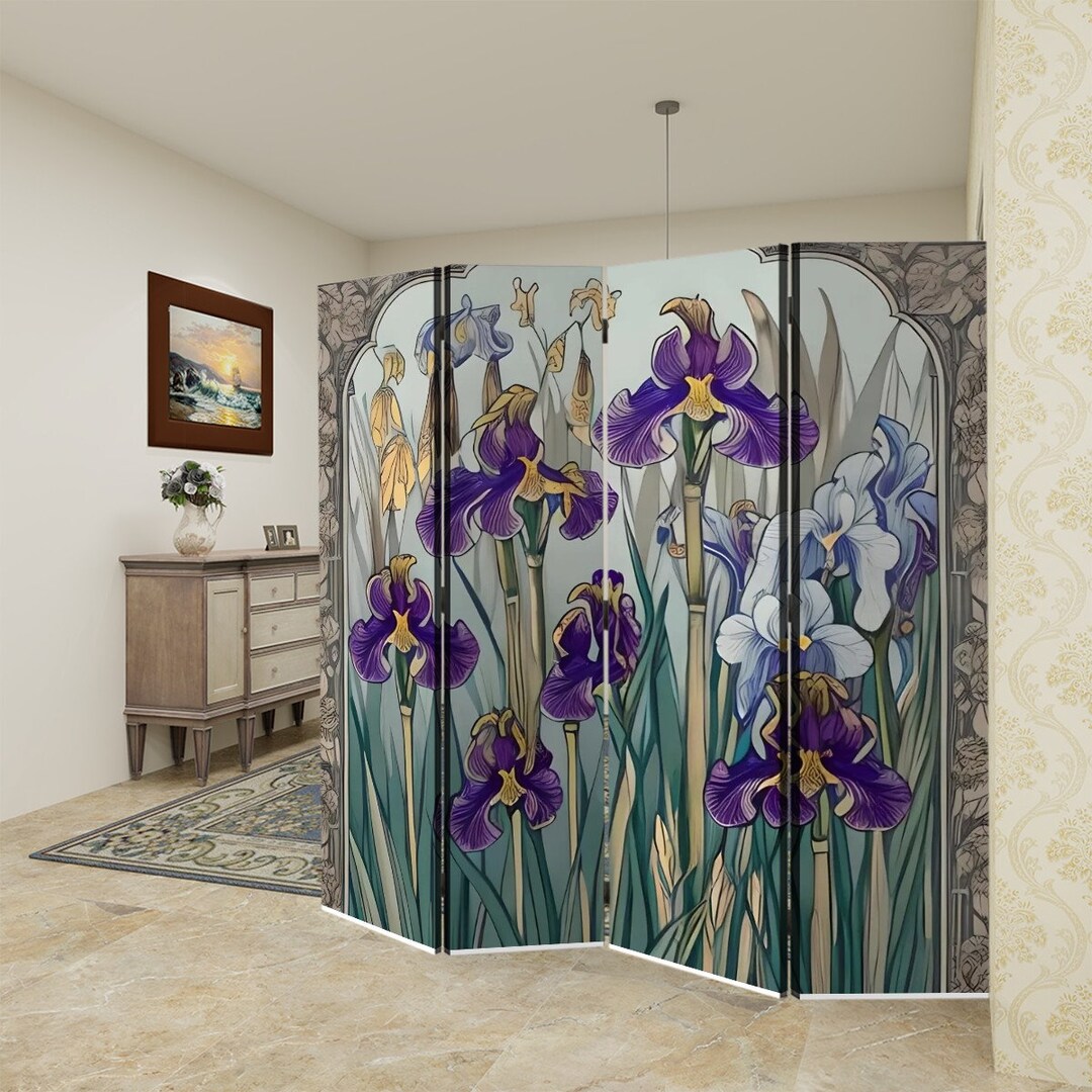 Vintage Inspired Room Divider Handcrafted Screen Retro Privacy ...