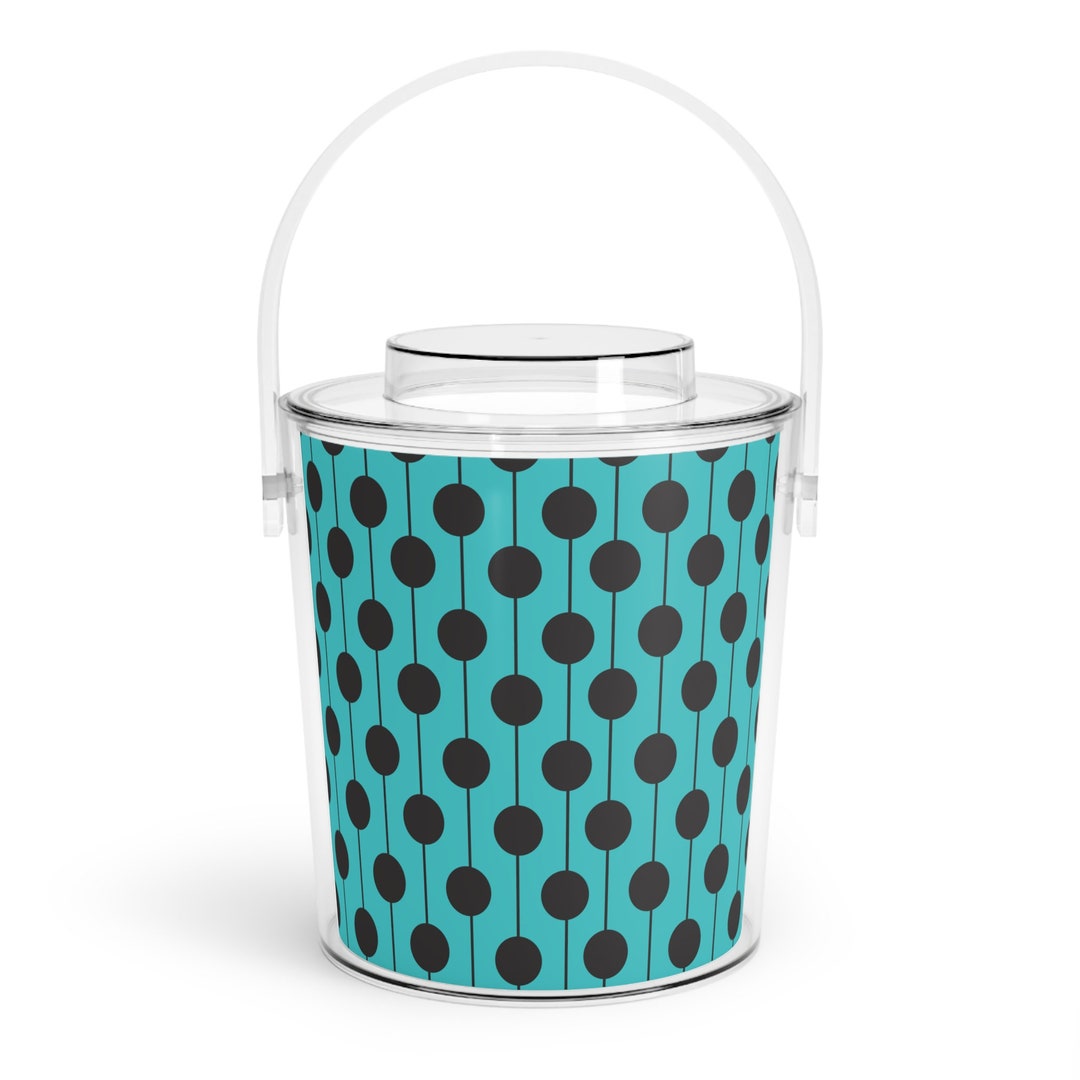 Retro Black and Teal Bucket With Tongs - Etsy