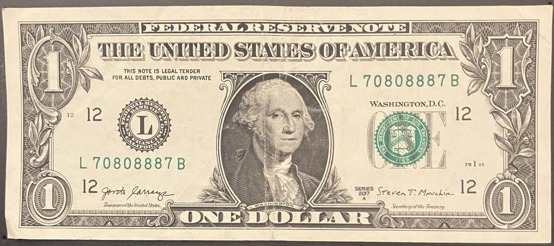 This Bill is Trinary Note With 0's 7's and 8's in Very Nice Condition ...