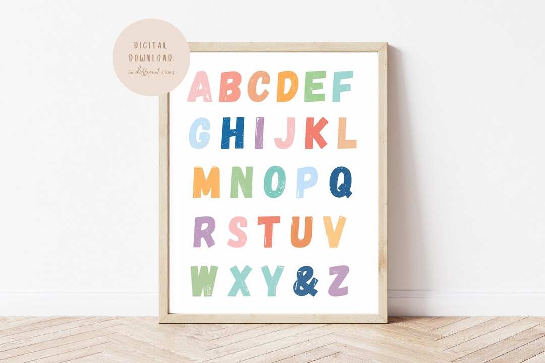 Alphabet Poster for Classroom Wall, Alphabet Poster Printable, ABC ...