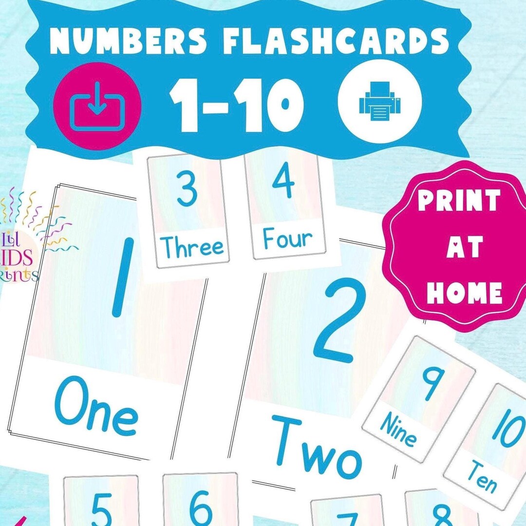 Digital Flash Cards for Kids. Learning Numbers From 1-10. Preschool ...