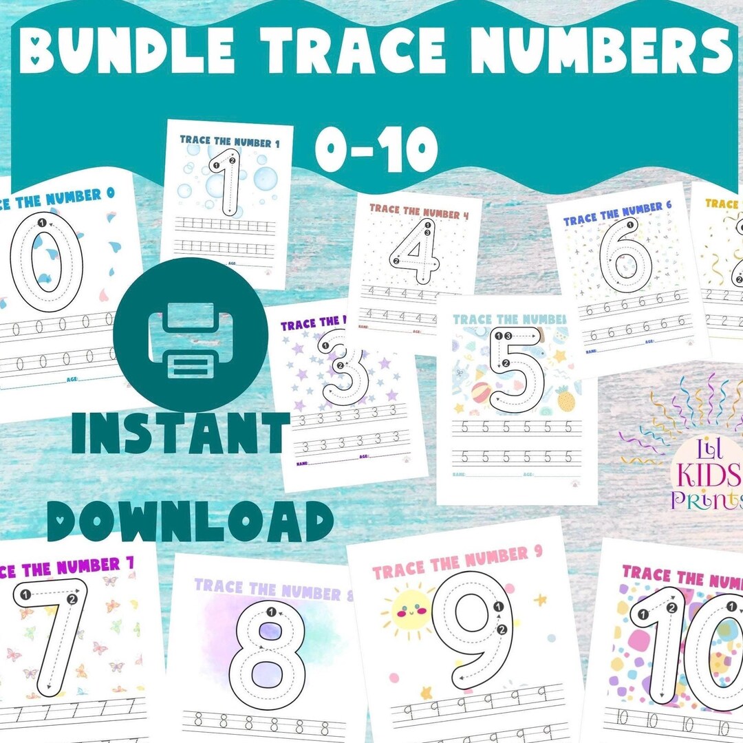 Digital Worksheets Activity. Bundle, Learn, Trace Numbers, Dotted Lines ...