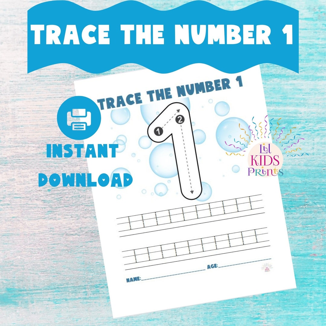 1 Digital Worksheet to Print. Learn to Write the Number One. Young ...