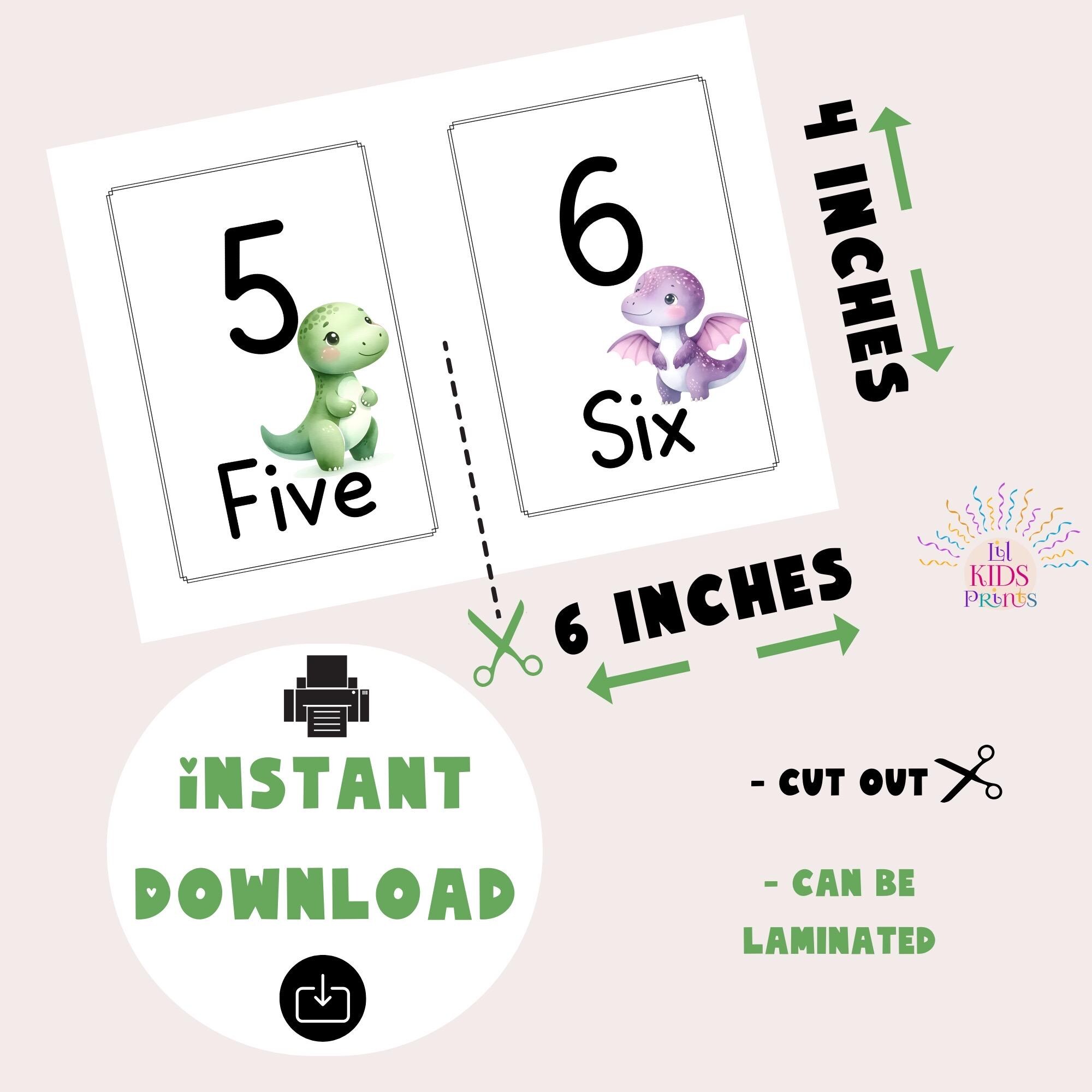 Learn to Count Numbers 1 to 10 With Digital Dinosaur Flash Cards ...