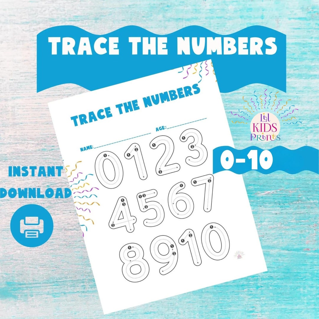 Digital Printable 0 10, Instant Download Worksheet, Educational Number ...