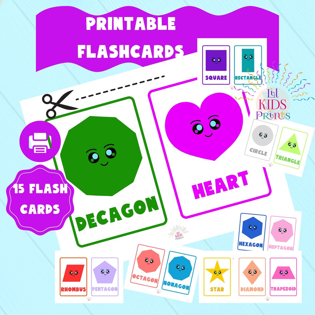 PDF Flashcard. Know Geometric Shapes. Home Printing. for Young Children ...