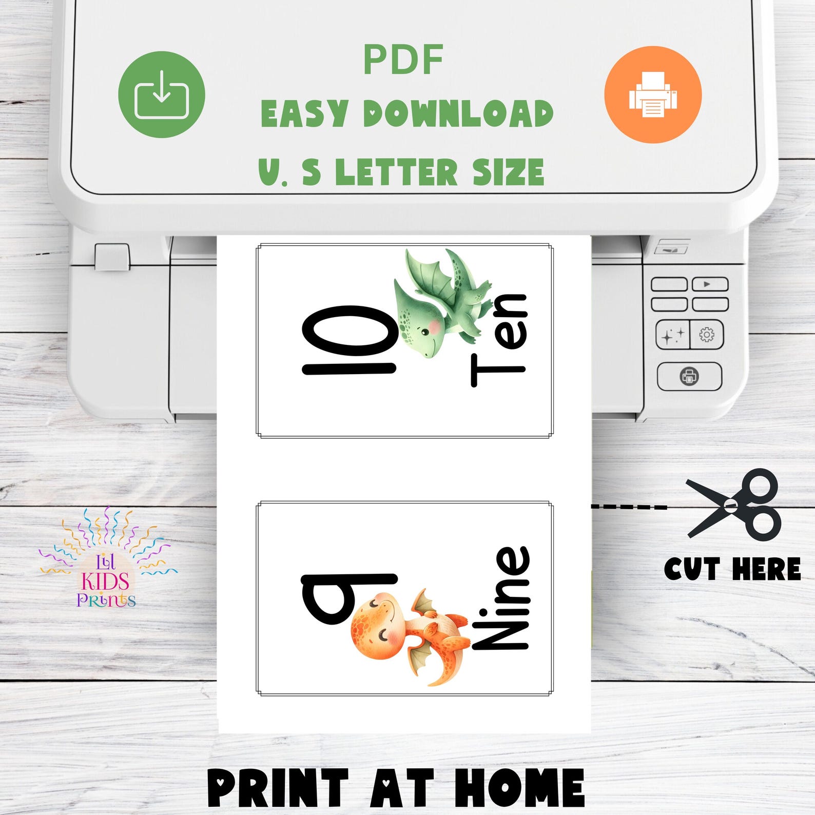 Learn to Count Numbers 1 to 10 With Digital Dinosaur Flash Cards ...