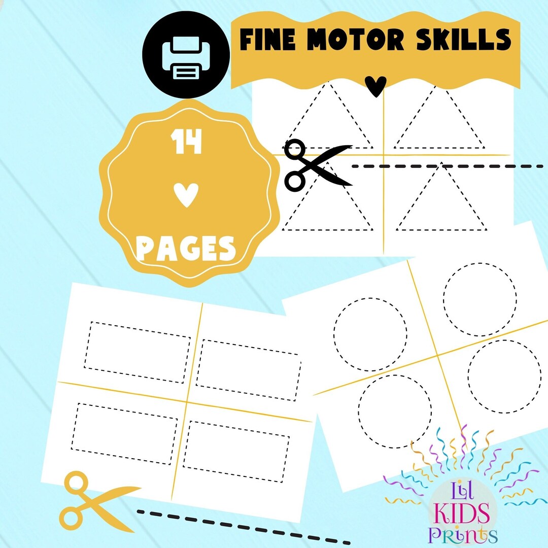 Preschool Digital Worksheet Printable. Learn Fine Motor Skills. Cut Out ...
