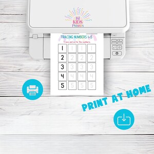 Preschool Digital Worksheet Tracing Practice Numbers 1-5. Trace on ...