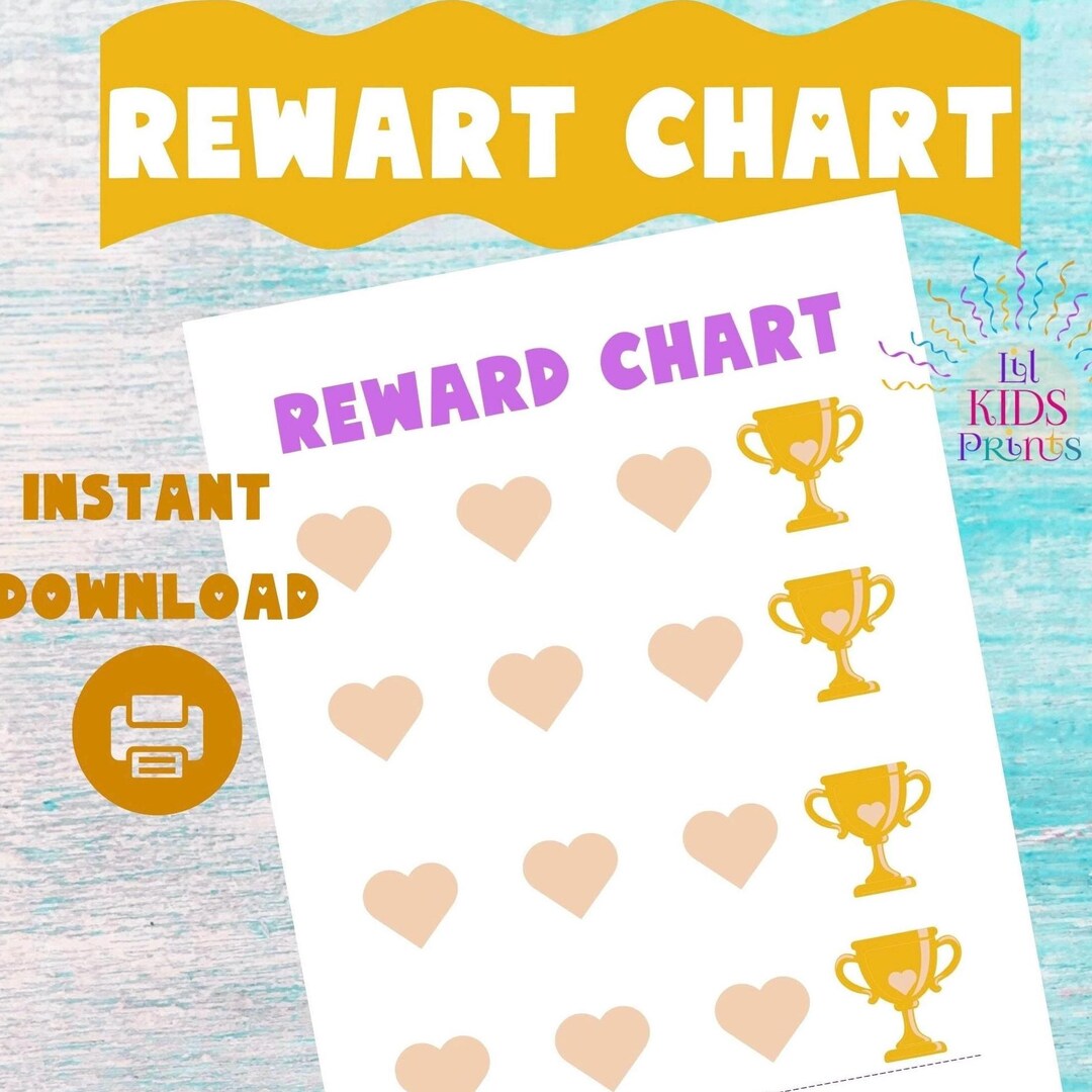 Printable Reward Chart for Reaching Toddler Goals. Digital Motivational ...