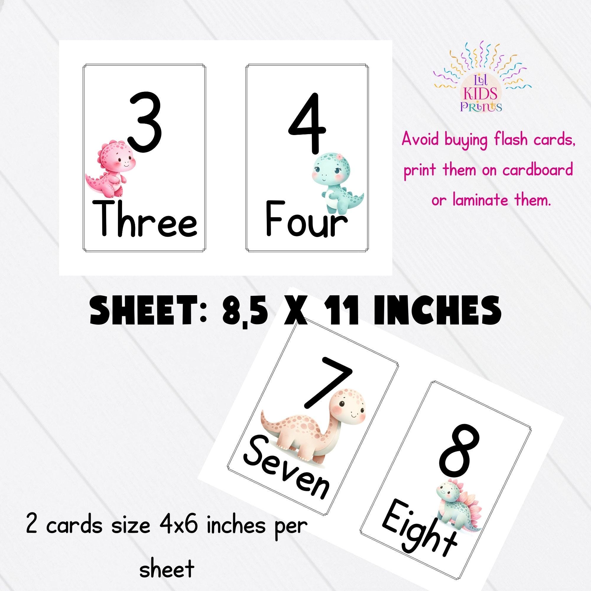 Learn to Count Numbers 1 to 10 With Digital Dinosaur Flash Cards ...