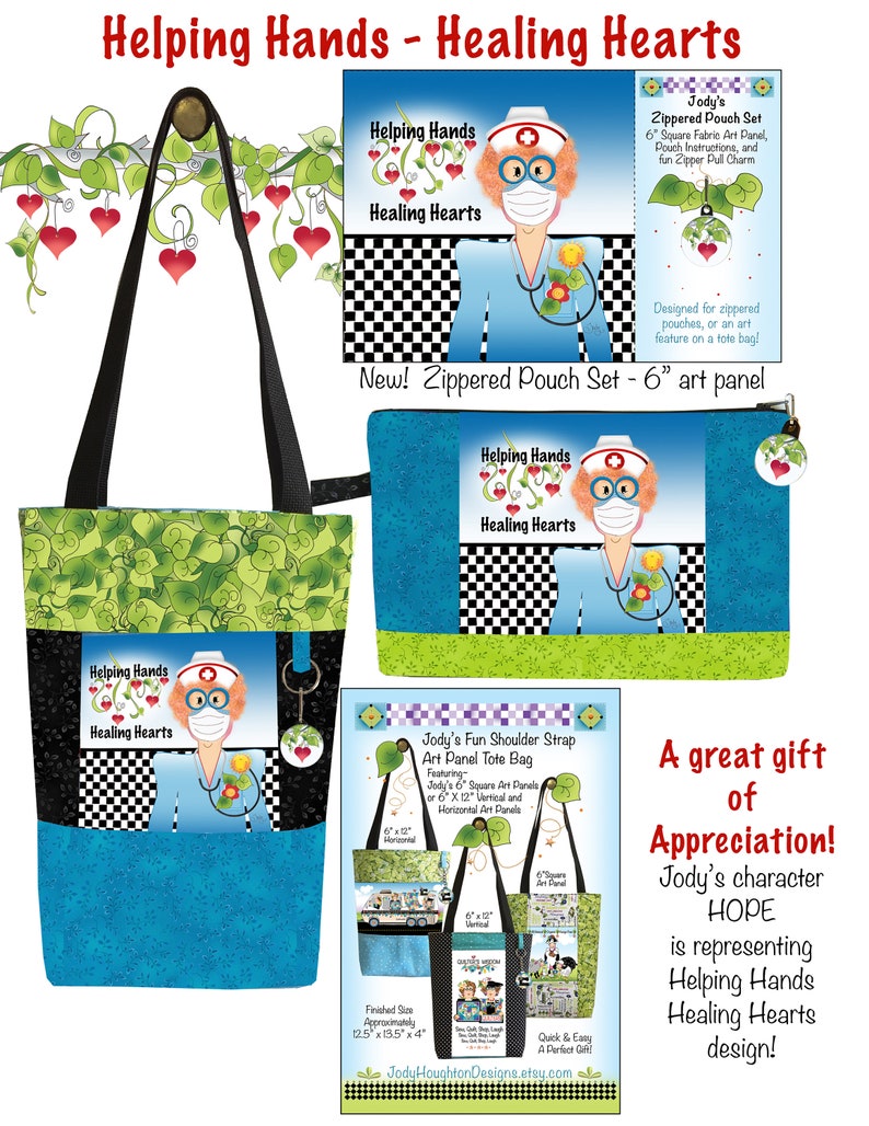 NURSES Helping Hands Healing Hearts 6 Square Fabric - Etsy