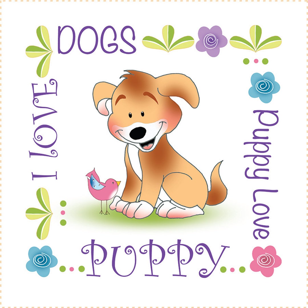 Puppy Love - 6" Fabric Art Panel - AP6.22 - Etsy