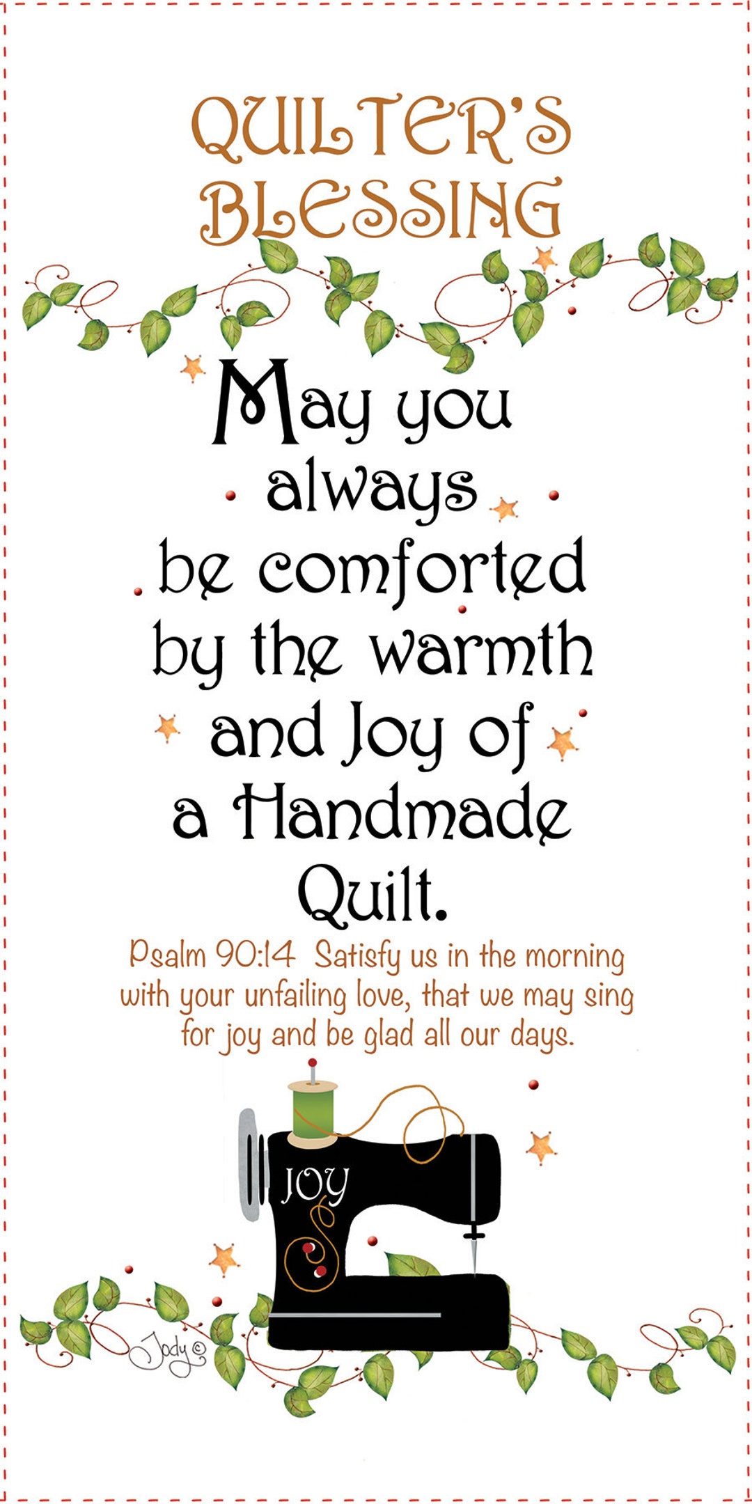 Quilter's Blessing Fabric Panel - 6" X 12" - Etsy