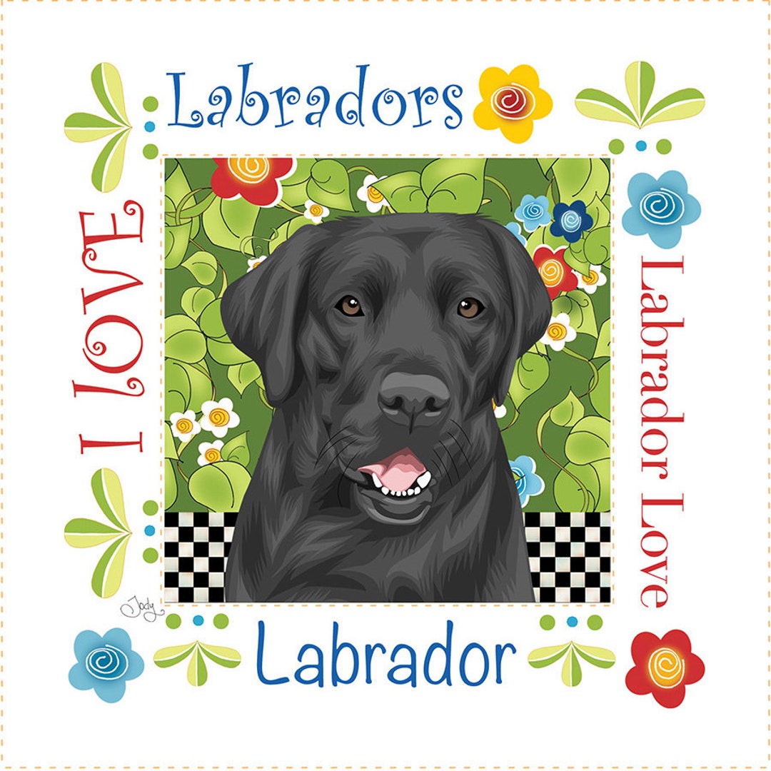 Black Labrador 6" Square Fabric Panel and More-ap123 - Etsy
