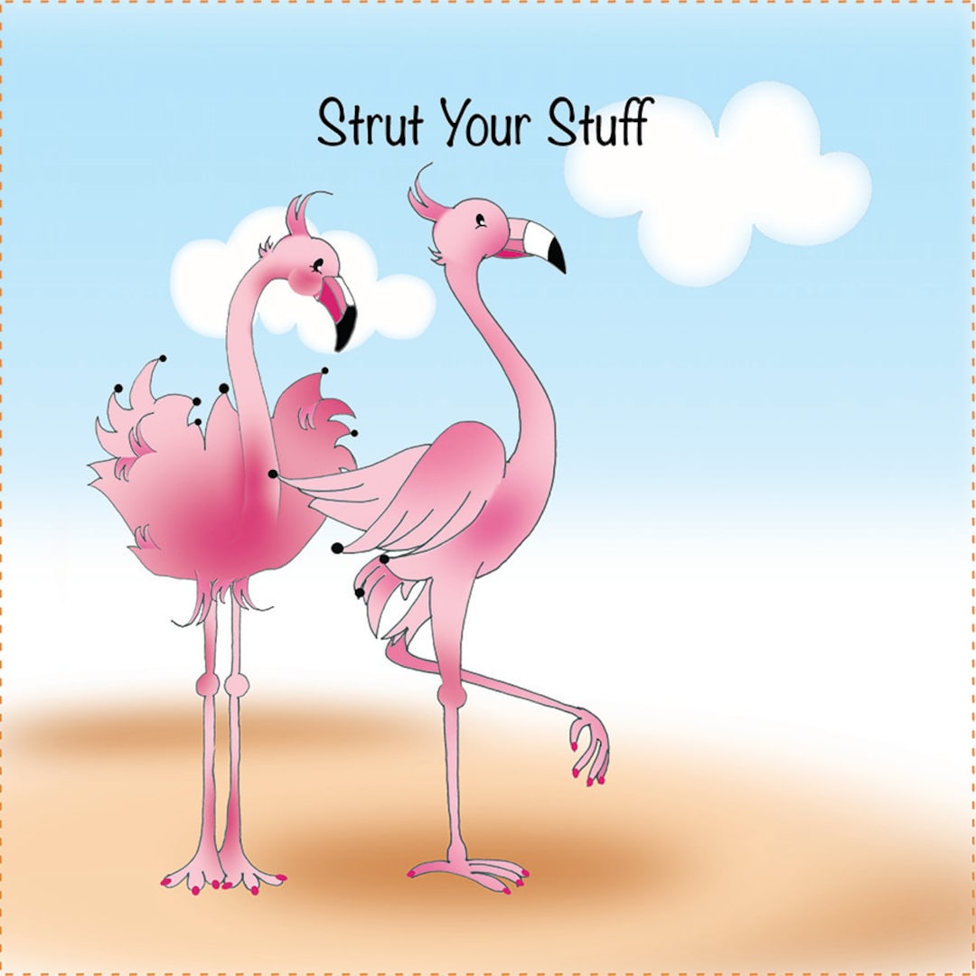 Flamingos, Strut Your Stuff - Fabric Art Panel - AP6.29 - Etsy