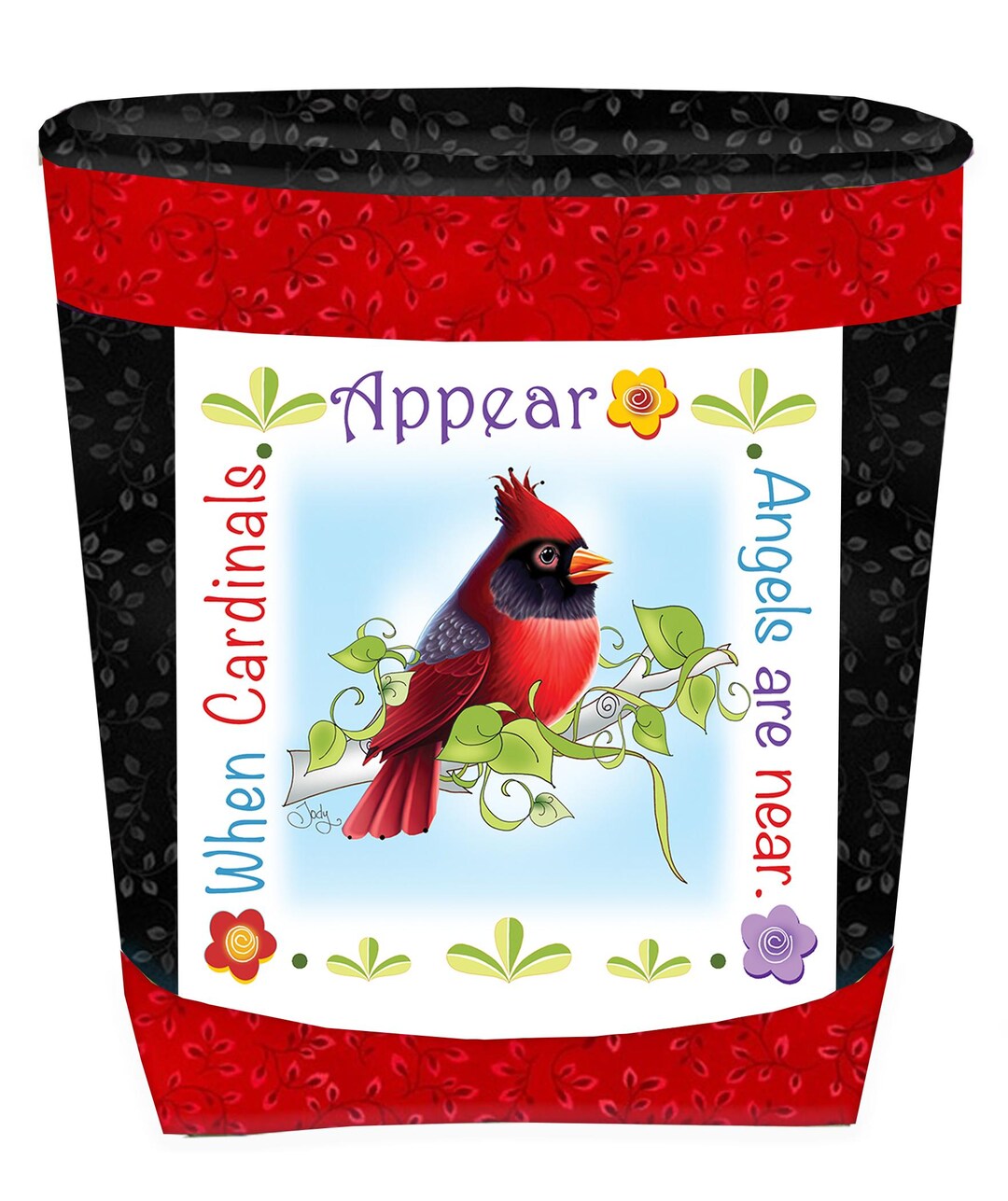 Cardinal Bin/basket Set - 6" Sq. Fabric Panel and Instructions - Etsy