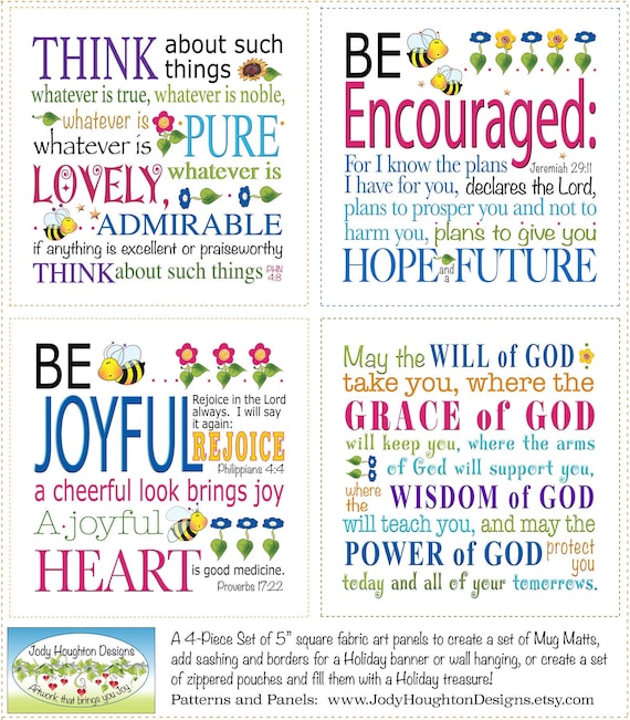 Set4.04 Four 5 Square Inspiring Panels Think - Etsy