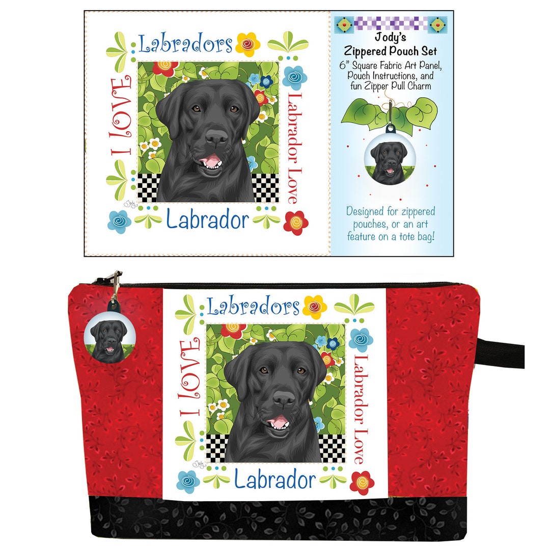 Black Lab - Dog Zippered Pouch Set - Etsy
