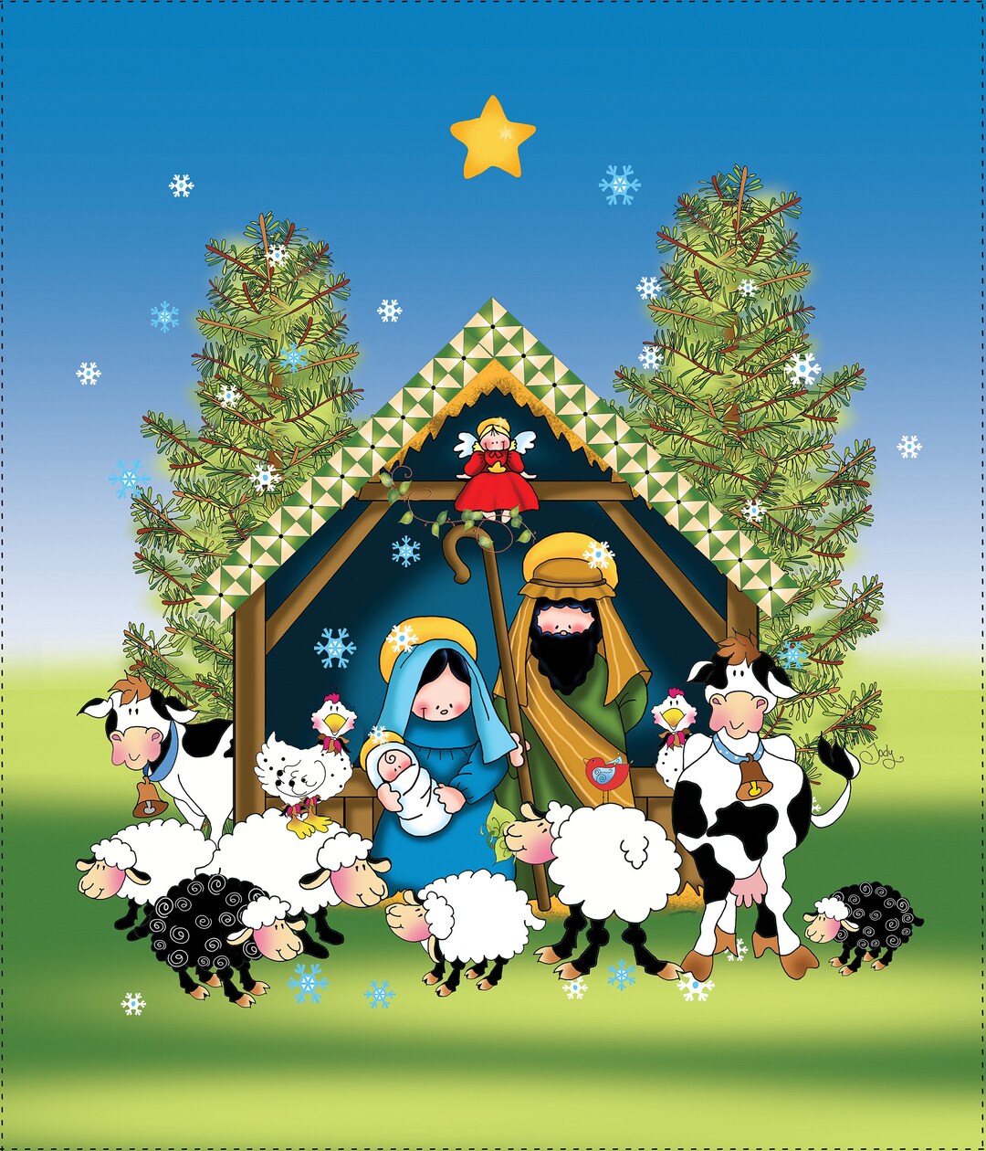 New Size: Nativity Design 18" X 21" - Fat Quarter - Etsy