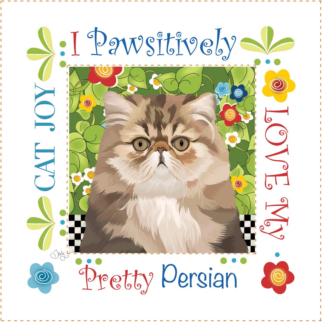 Cat Joy Collection - Six Designs - Pawsitively Love 6" Square Fabric ...