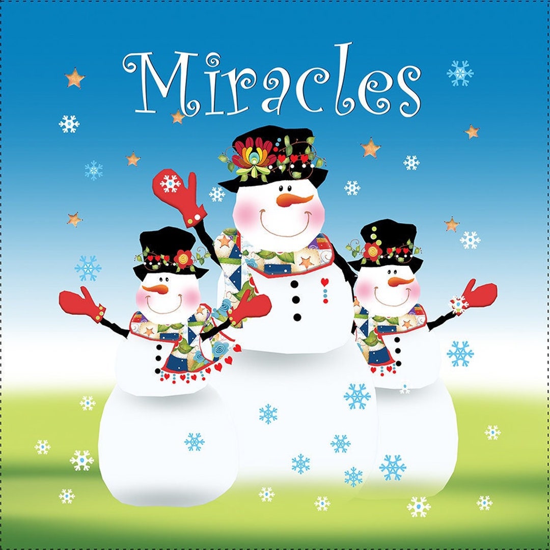 Snowman-miracles 6" Square Fabric Art Panel - AP6.90 - Etsy